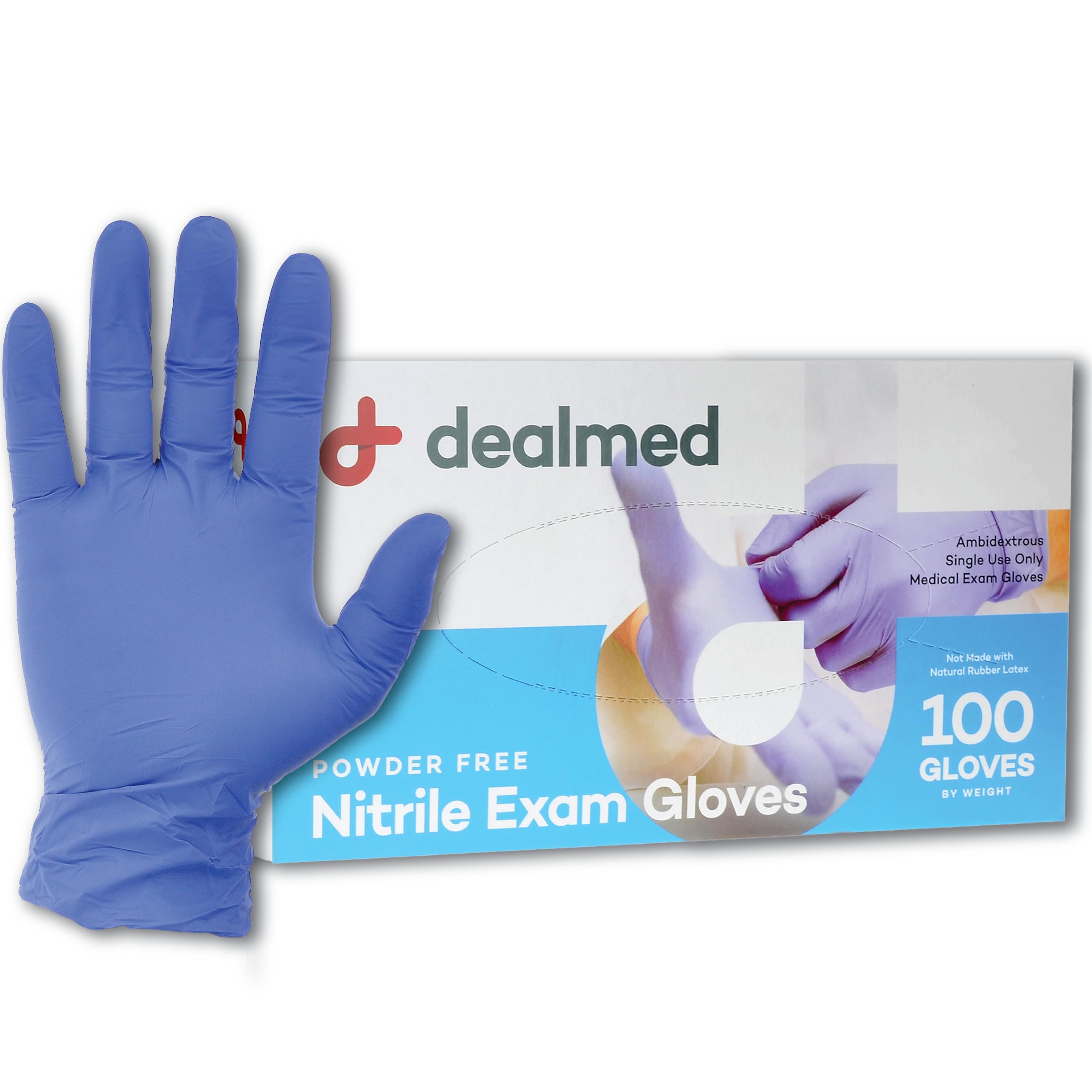 Dealmed Nitrile Medical Exam Gloves, Disposable Latex Free, Large, 1000 ct. (Pack of 10)