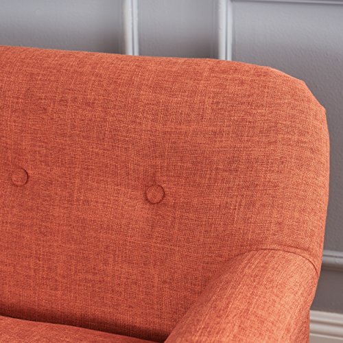 Christopher Knight Home Mariah Mid-Century Modern Loveseat, Muted Orange