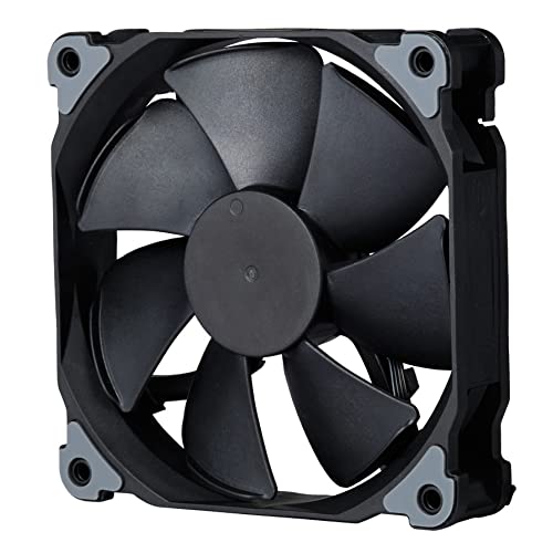 Phanteks (PH-F120MP_BBK02) 120mm MP PWM Fan, high Static Pressure, Optimized for Silence, Sleeved Daisy-Chain Cables, Black Blades, Black Frame