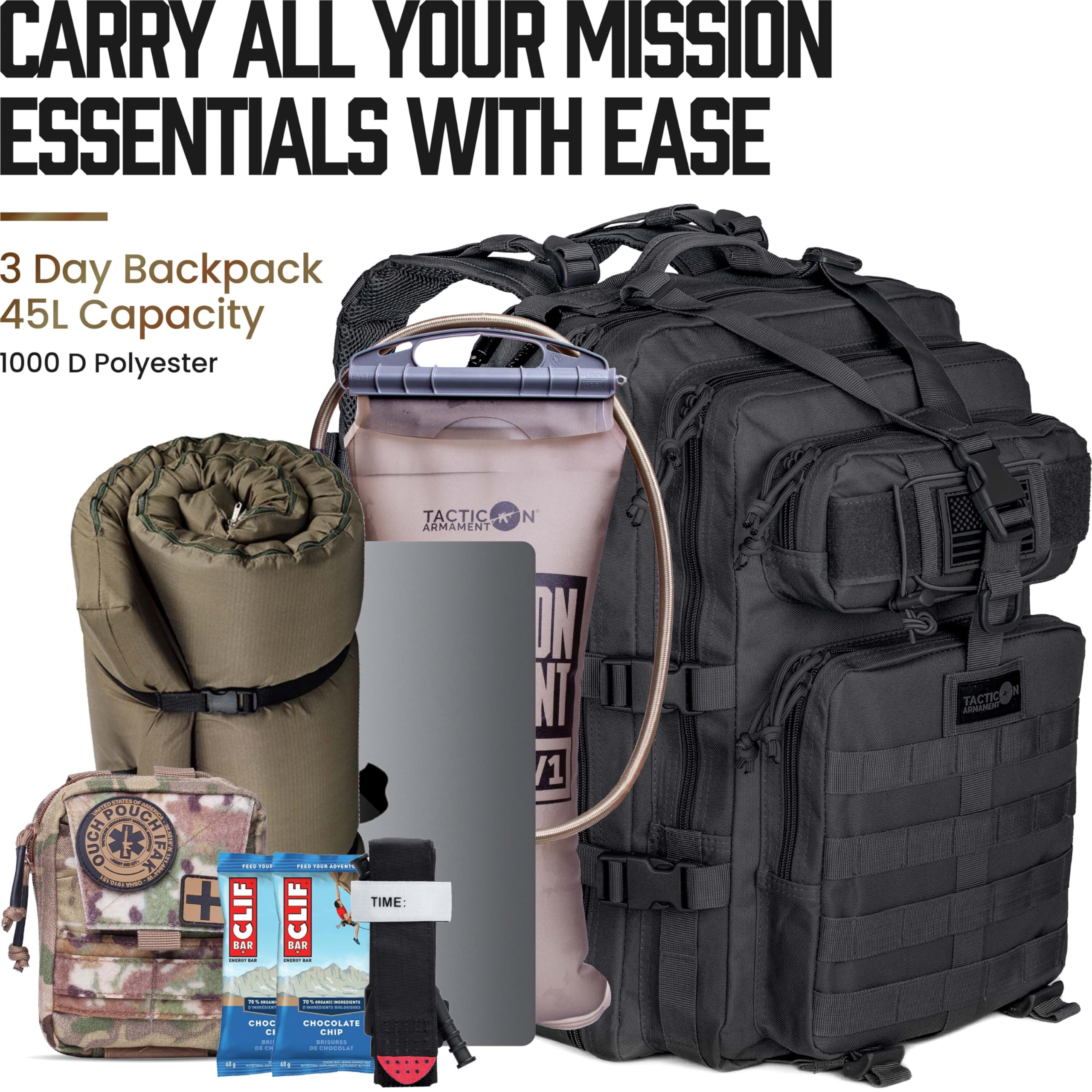 24BattlePack Tactical Backpack | 1 to 3 Day Assault Pack | Combat Veteran Owned Company |40L Bug Out Bag (Ranger Green)