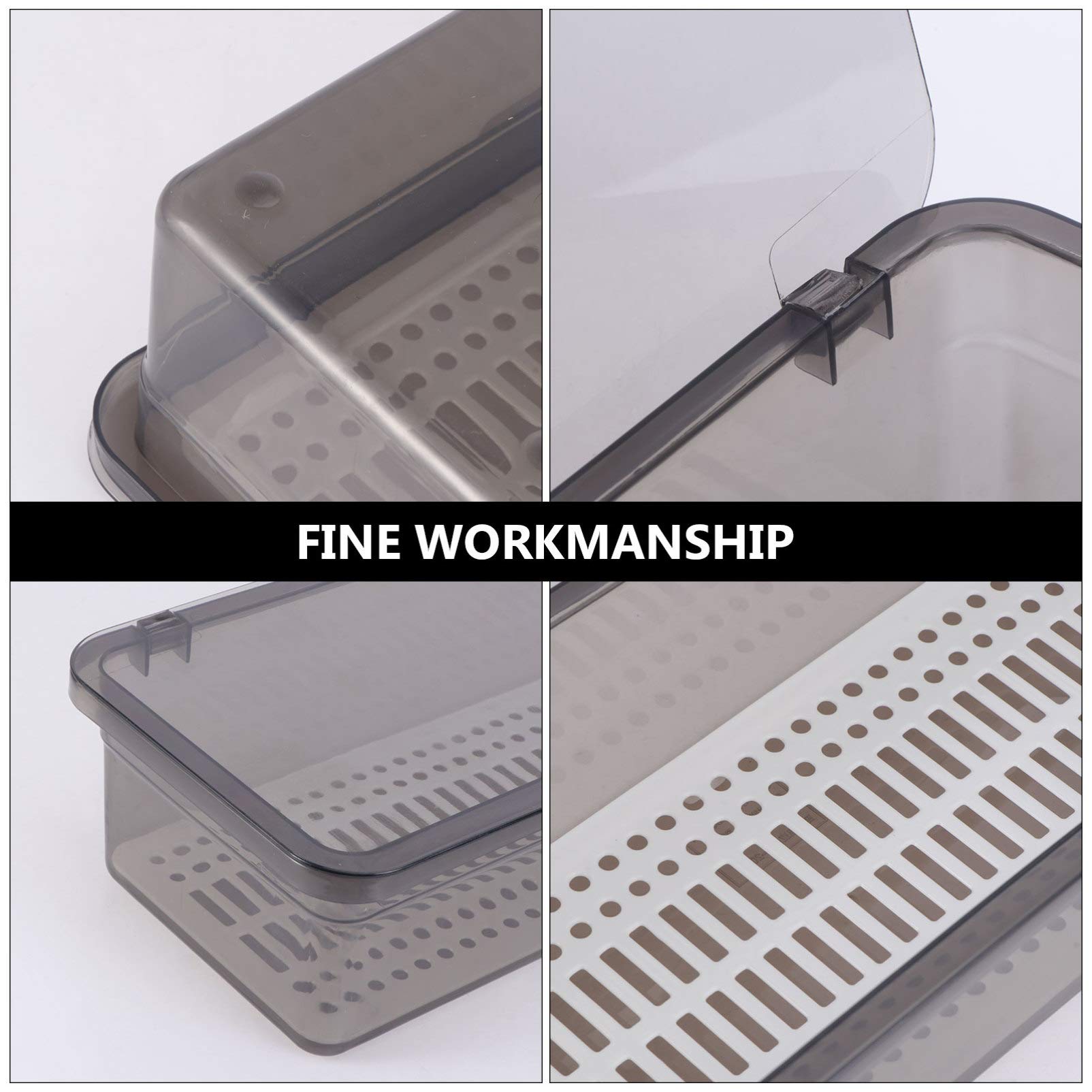 3pcs Plastic Cutlery Tray With Lid Utensil Storage Container Dinnerware Holder for Cutlery, Serving Spoons
