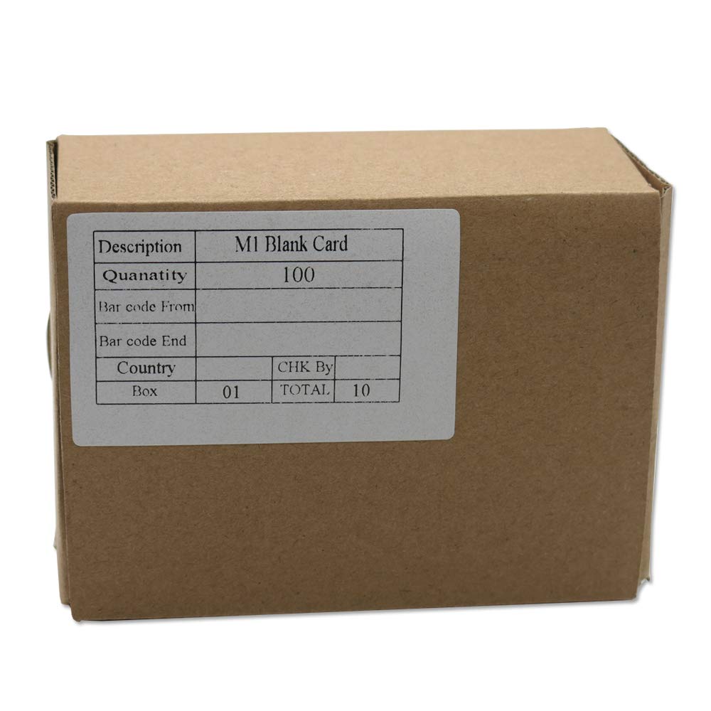 Gialer 100 Pack 1K RFID Smart Intelligent Cards Compatible with Mifare Classic 1K 13.56MHz 14443A Card White Card Hotel Key Cards Access Control Card Printable on Card Printers