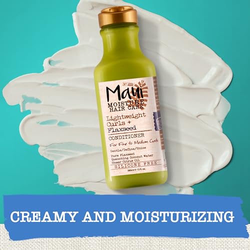Maui Moisture Lightweight Curls + Flaxseed Conditioner, Conditioning, Paraben Free, Silicone Free, 13 Fl Oz