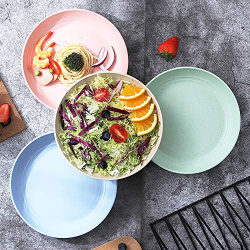 Unbreakable Wheat Straw Dinnerware Sets of 4, Farielyn-X Lightweight Bowls with Plates, Cups, Knives, Forks and Spoons for Camping Picnic, Dishwasher Microwave Safe Plates and Bowls sets, Kids & Adult