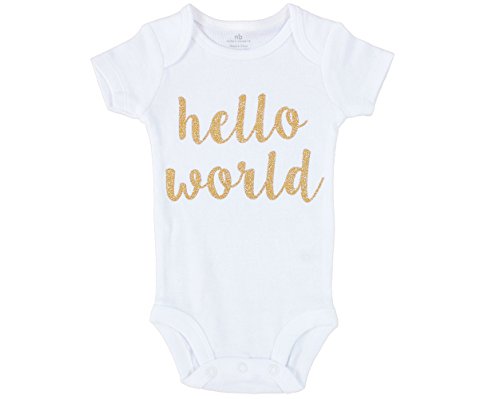 LilPinkGoose 3pcs Dusty Rose Newborn Baby Girl Coming Home Outfit Hello World Bodysuits (Newborn, Dusty Rose+Short Sleeve)