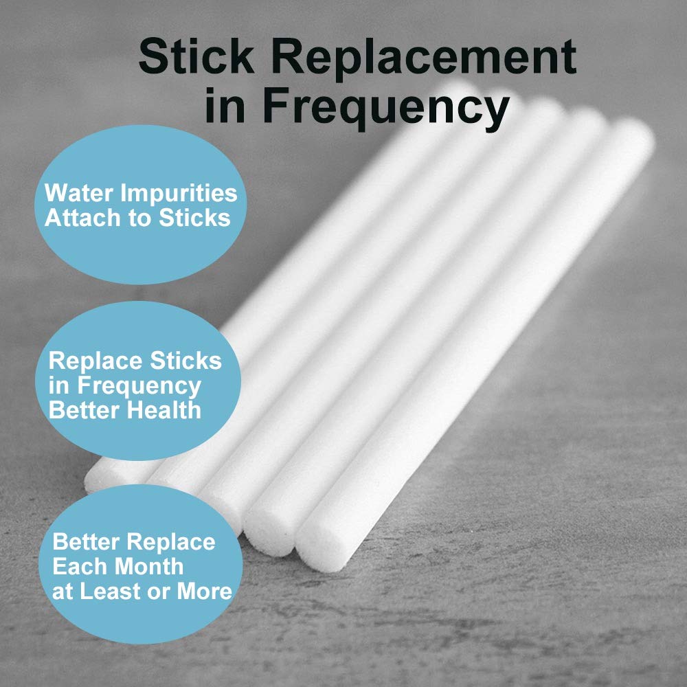 32 Pack Cool Mist Humidifier Sticks Superior Non-Glue Sticks Air Purifier Essential Oil Diffuser Replacement Wicks Cotton Filters (Glue-Free Humidifier Wick Sticks)