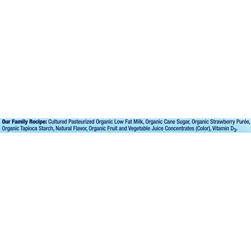 Stonyfield Organic Lowfat Yogurt Smoothies, Strawberry, 3.1 oz., 12 Ct - #1 Organic Kids Yogurt, Real Fruit & Wholesome Ingredients, 12 count (pack of 1)