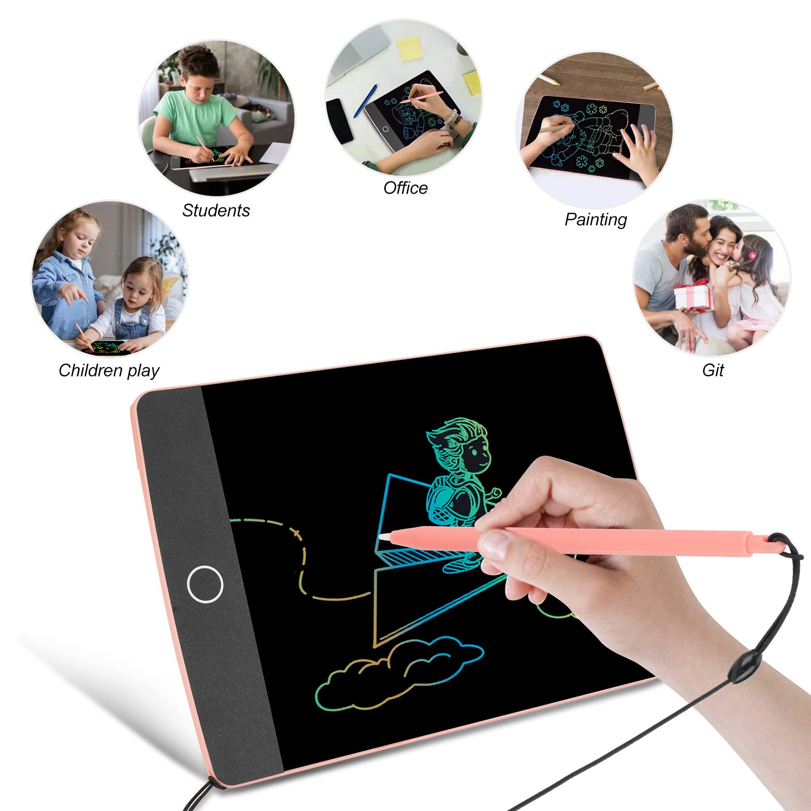 2Pack LCD Writing Tablet, 8.5inch Colorful Doodle Board LCD Drawing Pad, Kids Erasable Digital Writing Pad Electronic Scribble Board Toy for Age 3 4 5 6 7 8 Year Old Girls Boys Toddlers