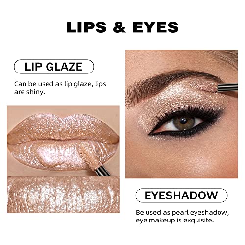2PCS Liquid Glitter Diamond Eyeshadow, 2 in 1 Liquid Lipstick and Eyeshadow Metallic Lipstick Waterproof Long Lasting Lip Glaze Tint Charming Makeup for Eyes and Lips (Silver White, Blue Gray)