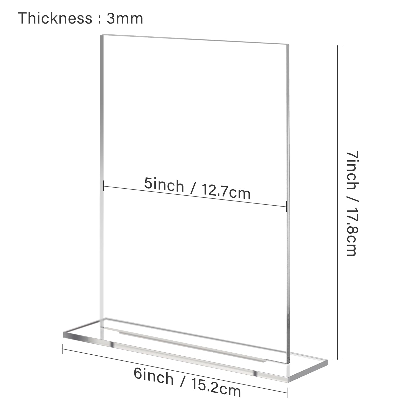 5x7 Inch Clear Acrylic Sign with Stand | 10 Pack Blank Acrylic Table Signs and Base for DIY Wedding Table Numbers, Wedding Signage, Events& Parties