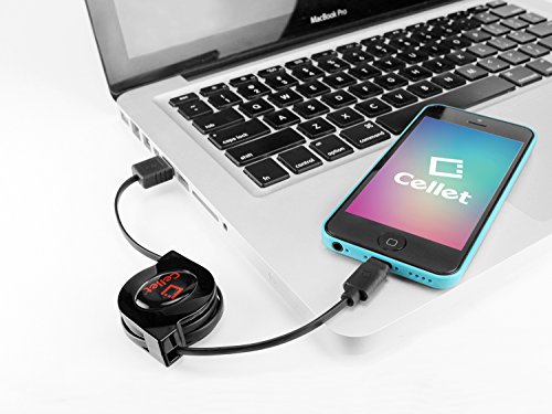 Cellet Retractable iPhone Charger Cable, Lightning Charging Cord, Compatible for Apple iPhone 14 Pro Max Plus13 12 11 iPad Pro Air, iPad Mini, Air Pod, (Apple MFI Certified)