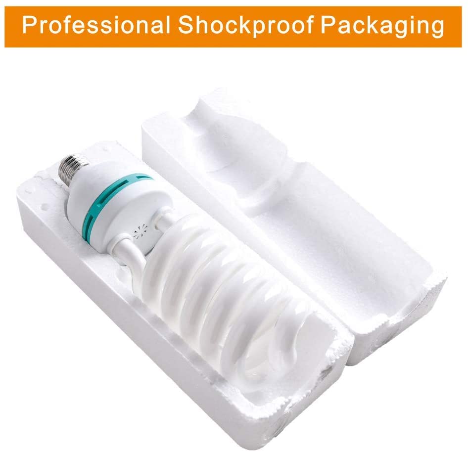 2pcs 135W Light Bulb 5500K CFL Daylight Spiral Softbox Lighting Kit Bulb in E27 Socket for Photography Photo