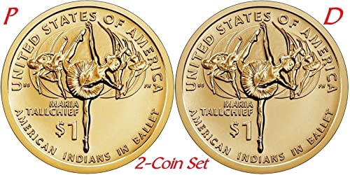 2023 P,D 2-coin-set 2023 P D Native American Maria Tallchief Sacagawea Dollar $1 $1 US Mint Very Good