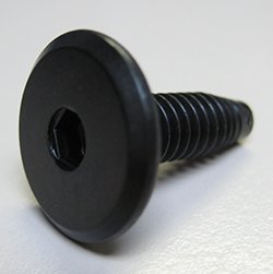Decorative Head Bolts, 1/4-20 x 12mm, Fully Threaded M4 Hex Drive, 17mm Head Diameter, Steel (30, Black Oxide Plated)