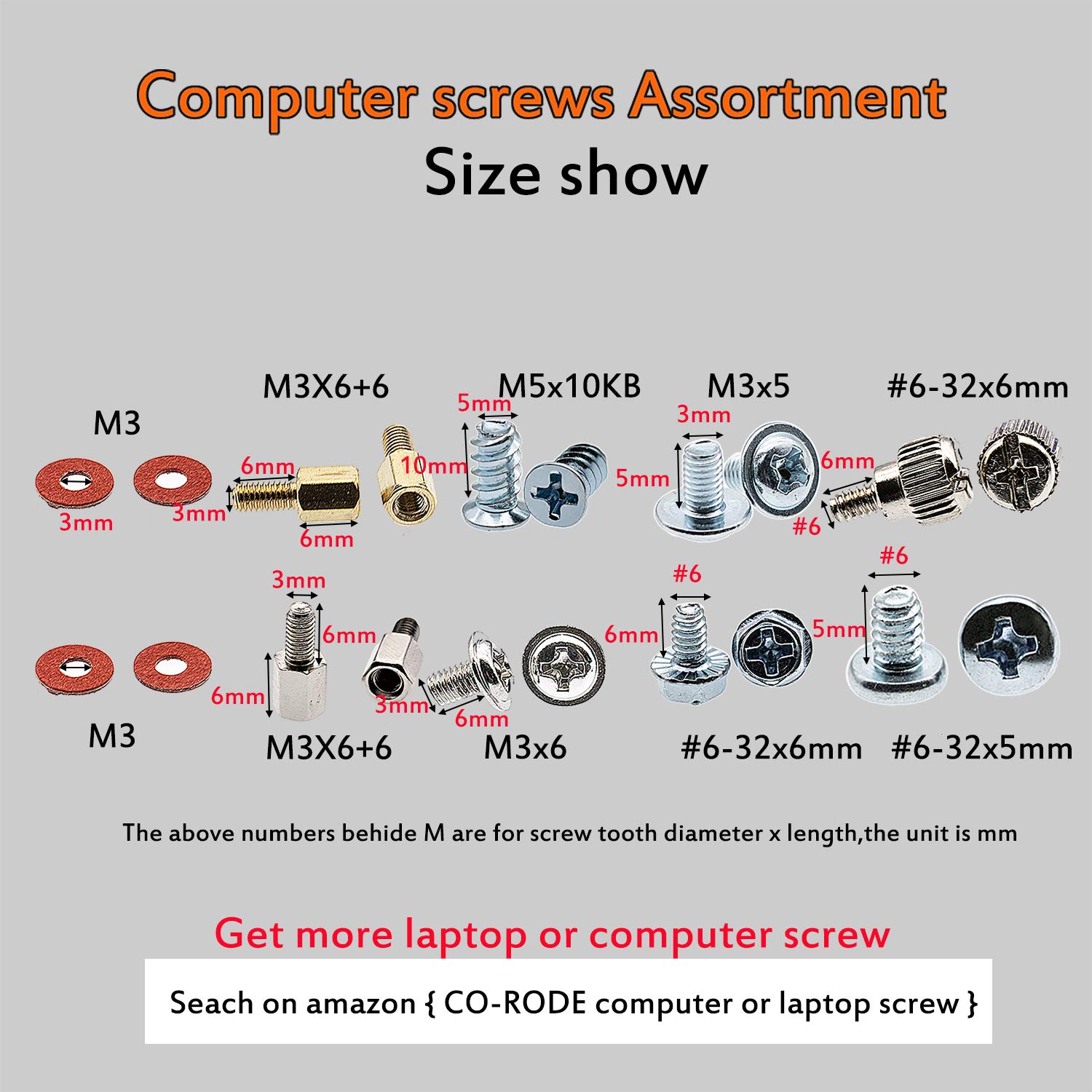 CO RODE Computer Screws, 220pcs PC Screw Standoffs Spacer Set Assortment Kit for Hard Drive Computer Case Motherboard Fan Power Graphics with Extra Screwdriver