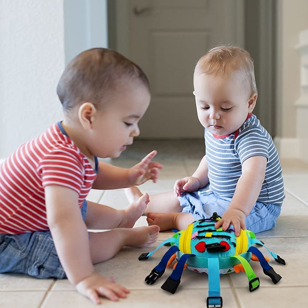 beetoy Sensory Buckle Pillow Zipper Toys for Toddlers 1-3, Toddler Travel Toys for Plane Keep Baby Busy Toys for Autistic Kids - Develop Fine Motor and Problem-Solving Skills