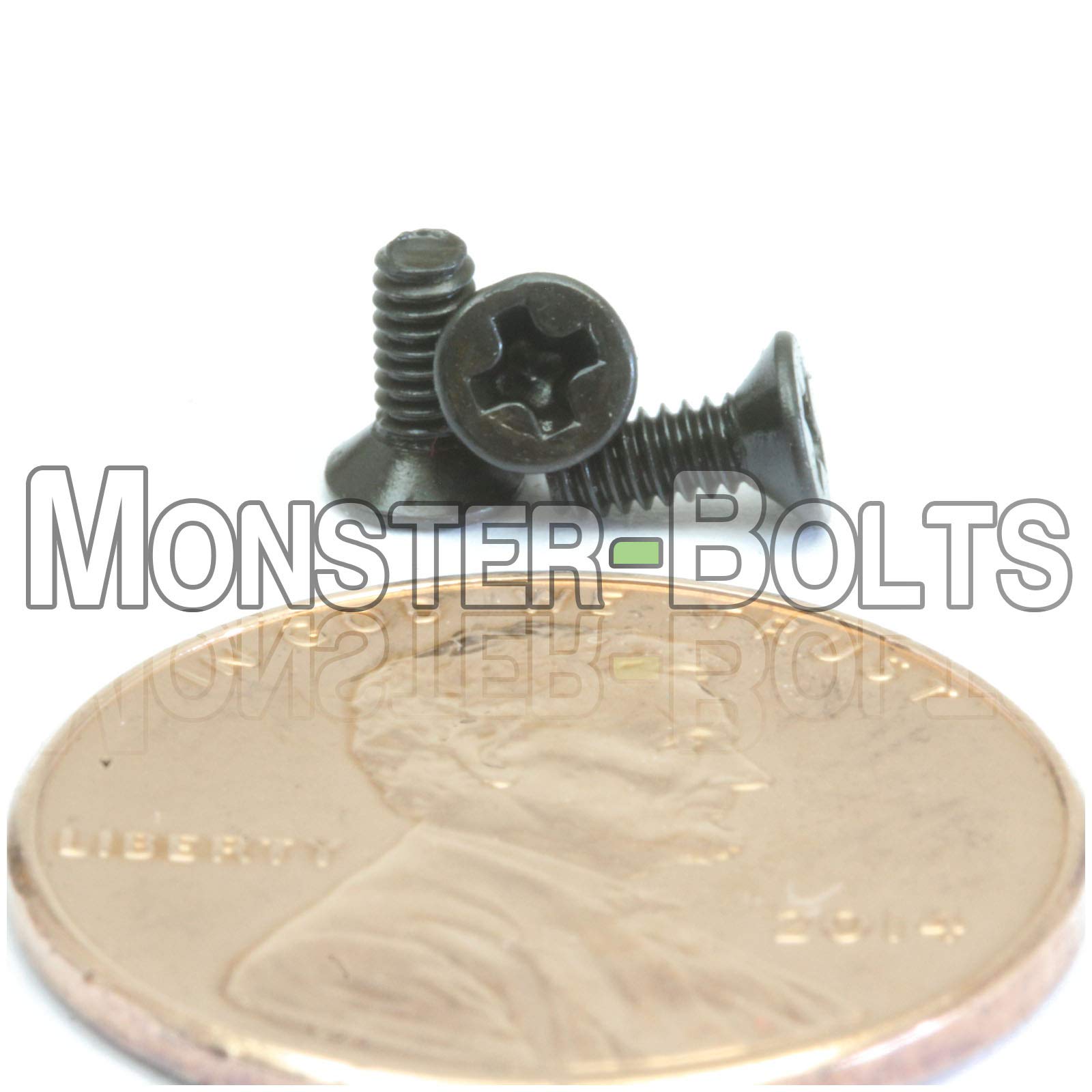 MonsterBolts - M2 x 5mm Phillips Flat Head, DIN 965, Alloy Steel, Black Oxide, 50 Pack