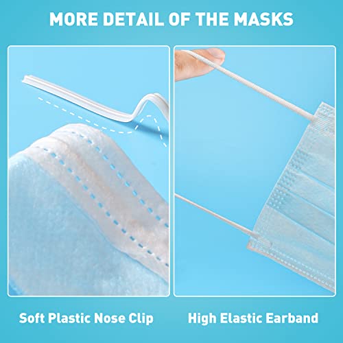 DR.MOXA 100Pcs Medical Grade Disposable Face Mask 3-Ply Latex Free, Non Woven,Soft on Skin