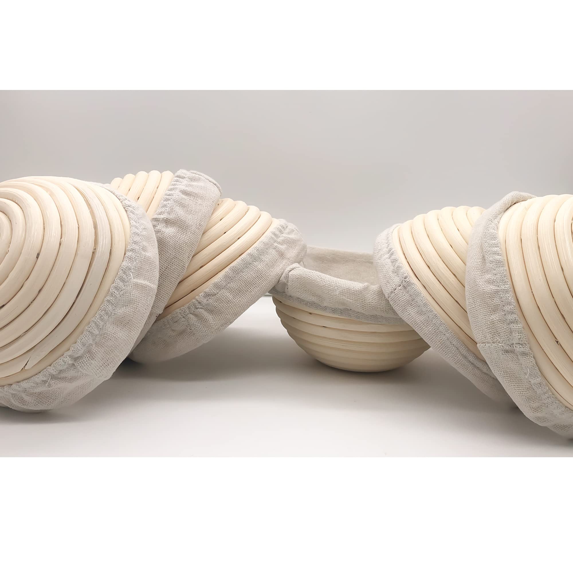 6 PCS Natural Rattan Brotform Banneton Proofing Basket Round Bread Basket for Baking Dough (5 Inch)