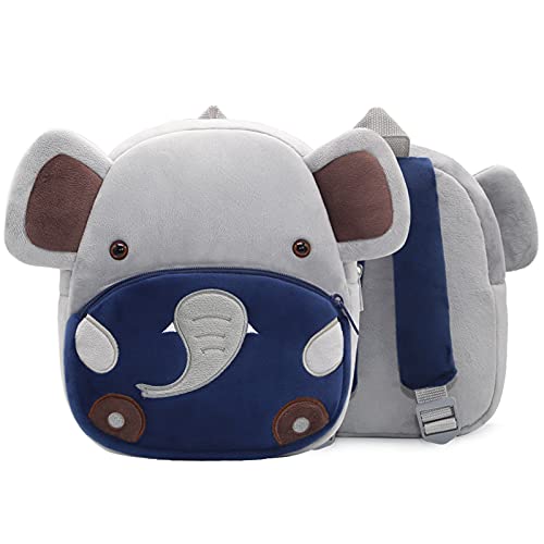 Aeromeda Toddler backpack Children Animal Bag Shcool Bag Cute Animal Plush Backpack 2-7 Years … (Elephant) …