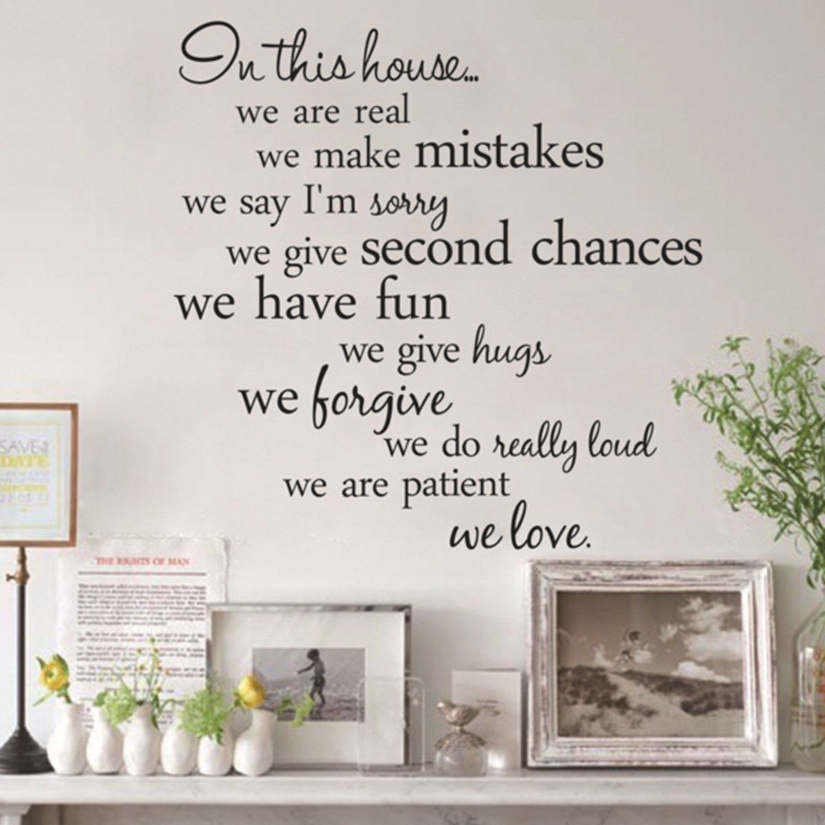 In This House Wall Decals Stickers, Alphabet 3D Home Kids' Room Wall Décor Removable DIY Wall Decal Sticker for Kids,Wall Art Vinyl Decal,Boys Girls Bedroom Living Room