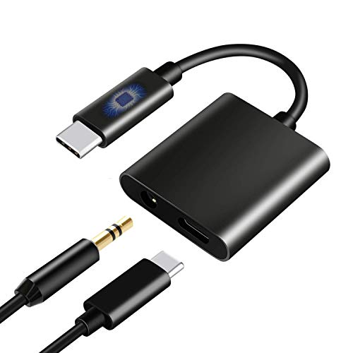 Mxcudu USB C to 3.5mm Headphone and Charger Adapter, 2 in 1 USB C to 3.5mm Aux Audio Jack with PD 60W Fast Charging Dongle Compatible with iPhone 15/15 Pro Max, Galaxy S24/S23/S22, Google Pixel 8/7/6