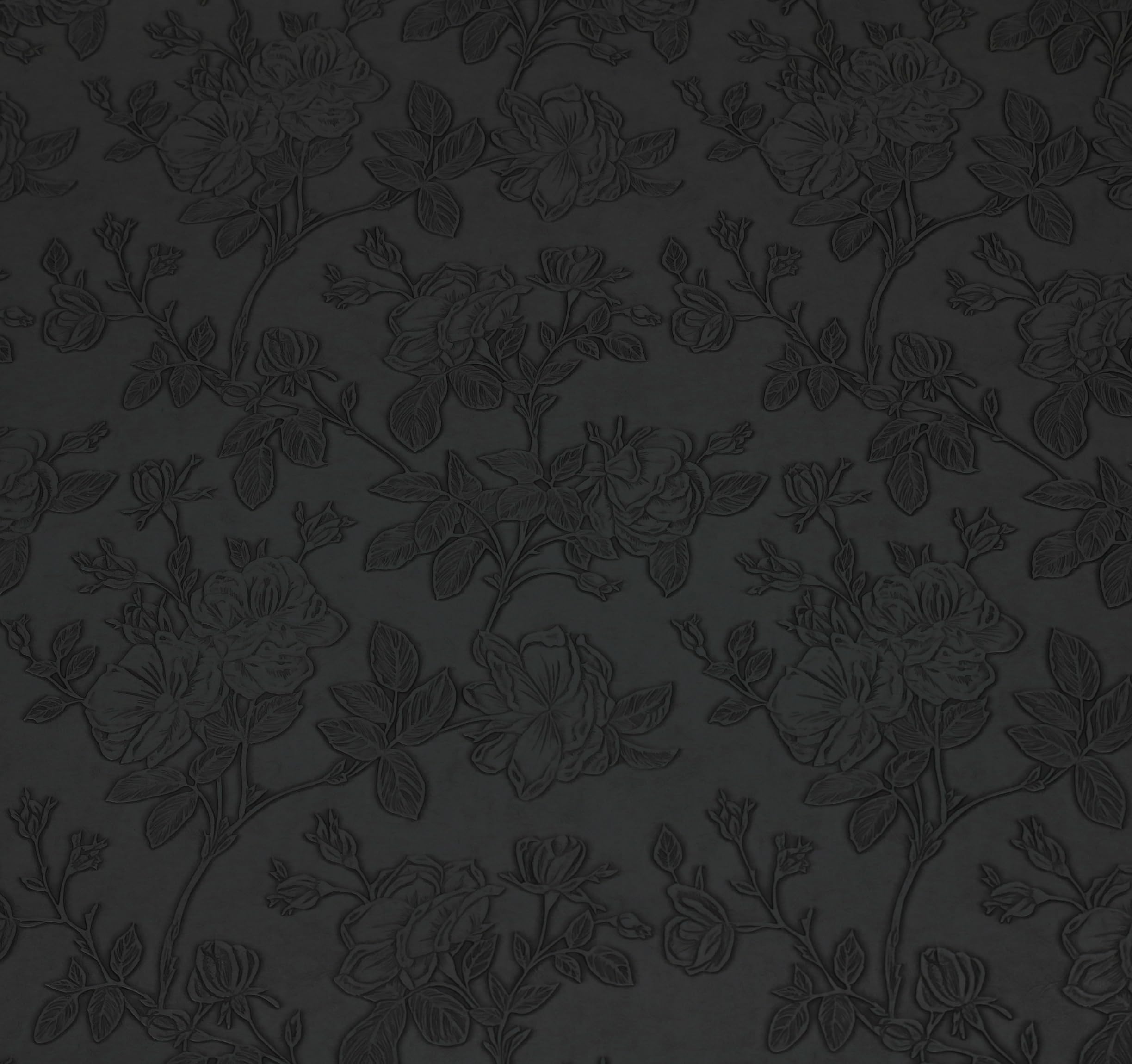 A-Express Floral Faux Leather Fabric - Embossed PU Synthetic Leather - 54" Wide by The Yard Vinyl Pleather Material - Upholstery Fabric for Car, DIY Craft Sheets - 1/2 Yard 54" x 18" Black