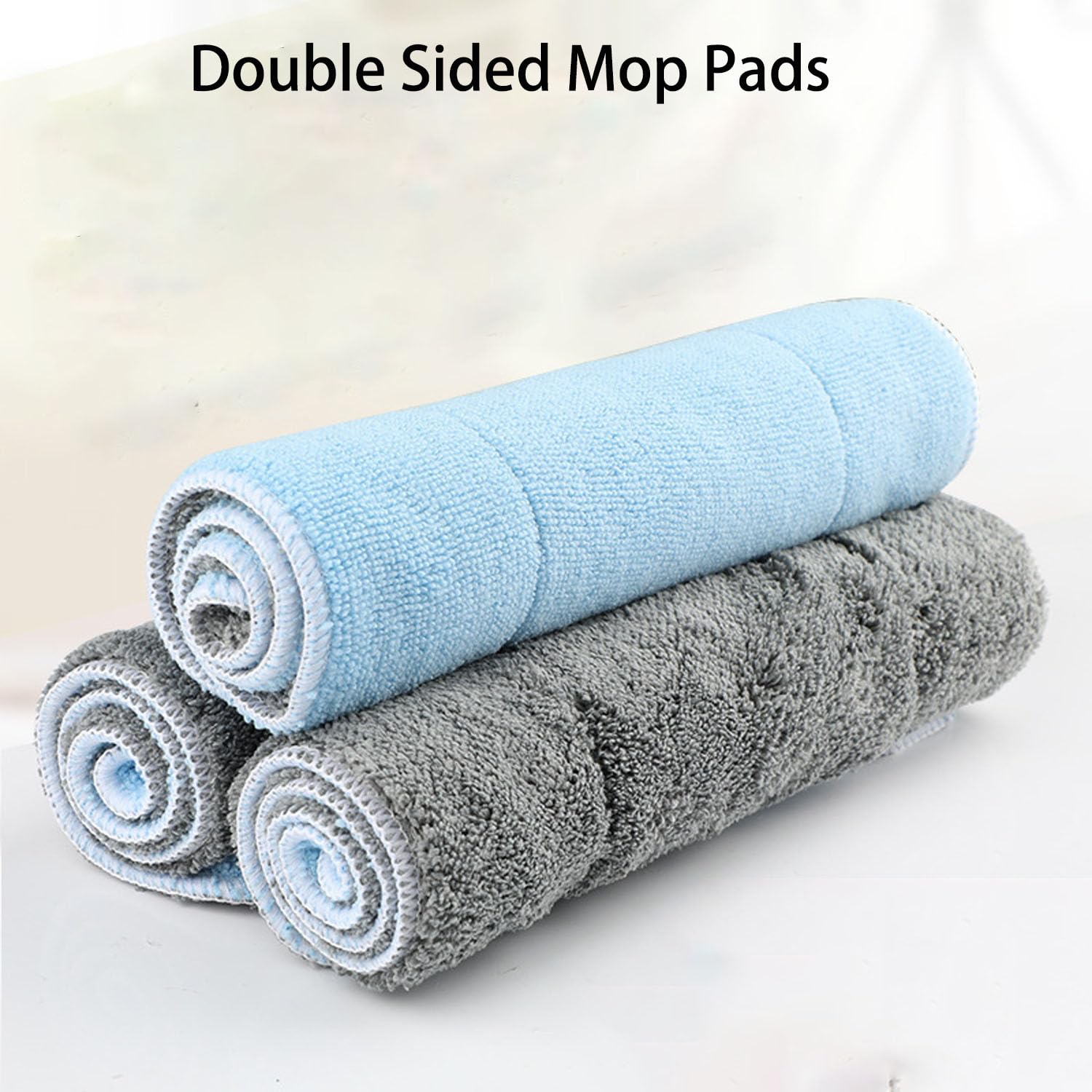 6 Pack 2-Side Washable Reusable Mop Pads Refills Compatible with MR.SIGA Professional Microfiber Mop,Double Use Wet&Dry Microfiber Mop Pads 16.5 * 9" (42 * 23 cm)