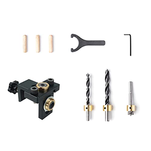 3 In 1 Drilling Locator Puncher Tool Doweling Jig Drill Kit With 8/10/15mm Hole Pocket Hole Jig Kit 3 Holes Joints Tools Woodworking Joinery Tool