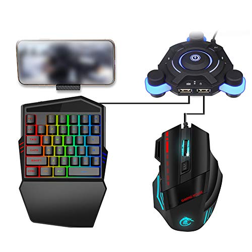 PC Gamer Set, One‑Handed Keyboard Keyboard Mouse Set, One‑Handed Gaming Keyboard, for Home Gaming Easy to Use