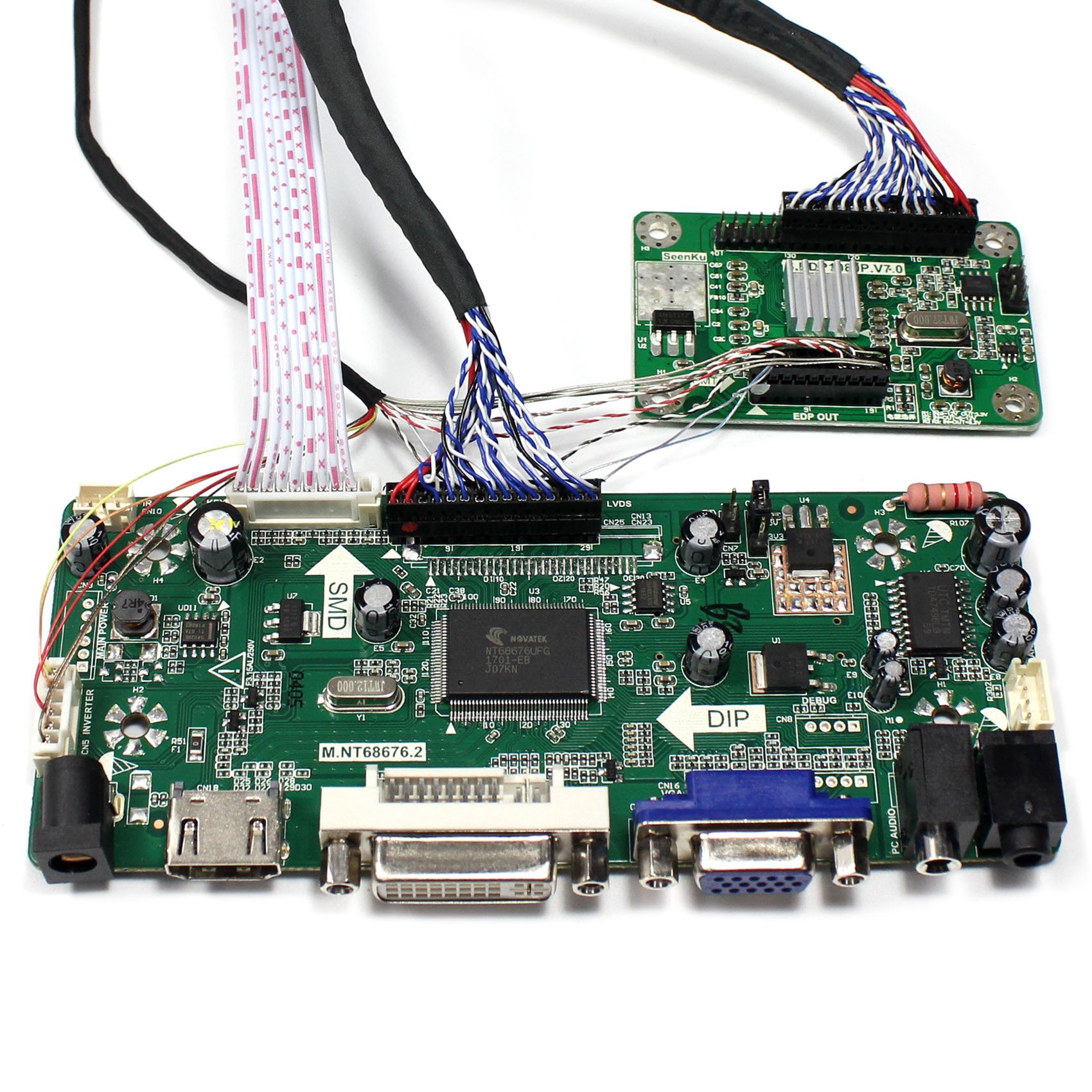 HDMI+VGA+DVI+Audio Input LCD Controller Board For LP156WF6 SP 11.6" 13.3" 14" 15.6" 17.3" 1920x1080 30Pins edp LCD Screen
