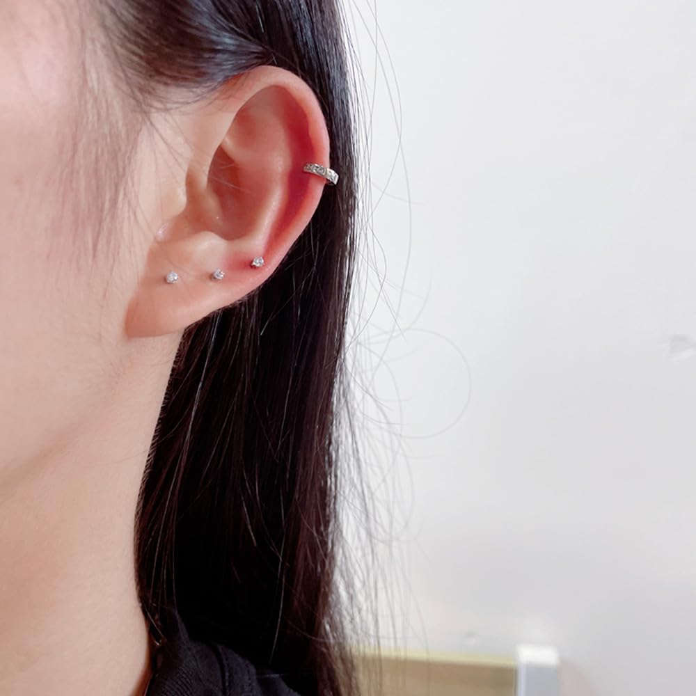 2mm Tiny Cubic Zirconia Ball Stud Earrings For Women Stainless Steel CZ Post Hypoallergenic (6Paris CZ)