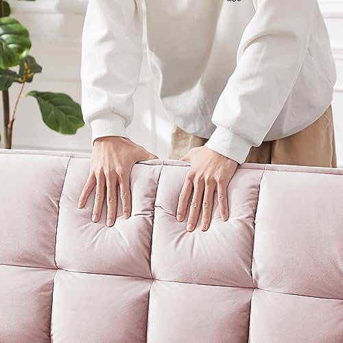 3 in 1 Loveseat Sofa with Pull Out Sleeper Couch Bed, Adjustable Backrest Functional 2 Seater Love Seat Sofa & Couch Convertible Sleep Futon Sofabed, Compact Living Room Upholstered Furniture Daybed