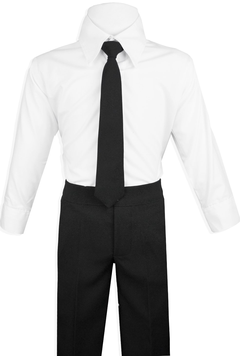 Black n Bianco Boys Suit with Tie for Toddlers and Infants. (X-Large 18-24 Months, Black)
