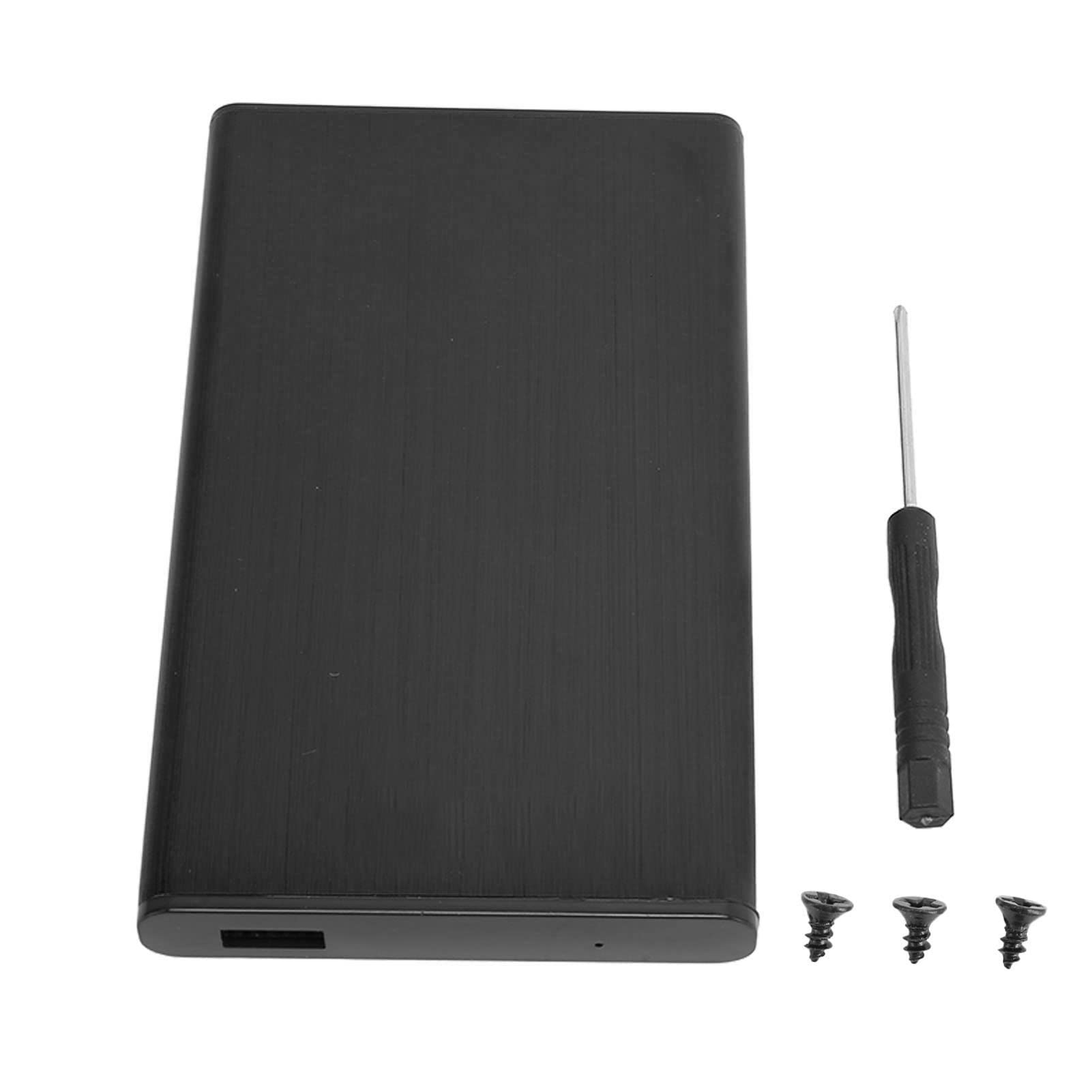 Acogedor USB 3.0 Portable Hard Drive Enclosure 2.5 Inch Aluminum Mobile Hard Drive Enclosure, with LED Status Indicator, Support 2TB Capacity, 6Gbps Transfer Rate (Black)