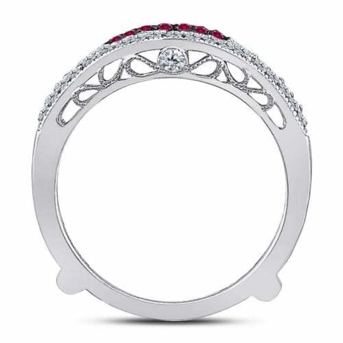 2.00 Ct Pave Set Enhancer Simulated Diamond & Ruby Guard Wrap Ring 925 Sterling Silver BY BALAJIGEMSANDJEWELRY (8)