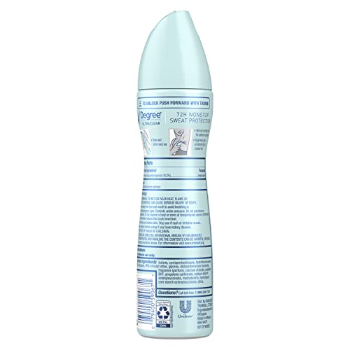 Degree UltraClear Antiperspirant Deodorant Dry Spray Anti White Marks and Yellow Stains Black+White Deodorant for Women 3.8 oz