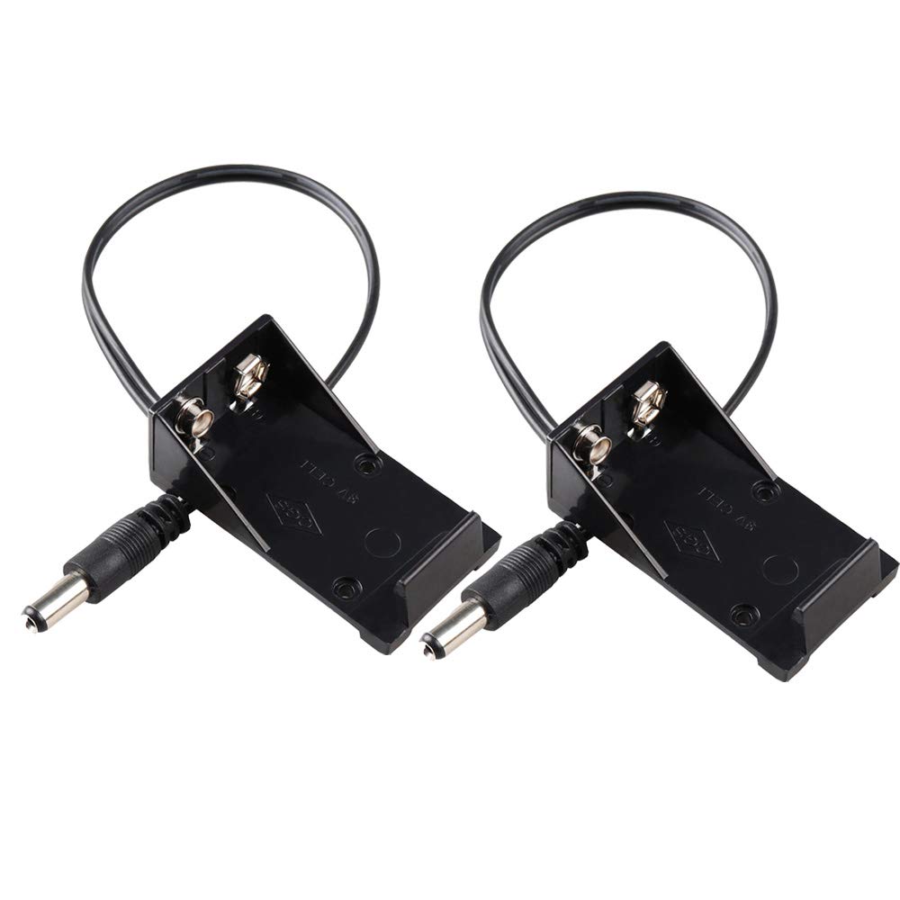 2Pack 9V Battery Clip Connector Cable with Holder Box for Arduino UNO R3 Mega 2560 Power Module 6F22 6LR61 mn1604 pp3 Baterries