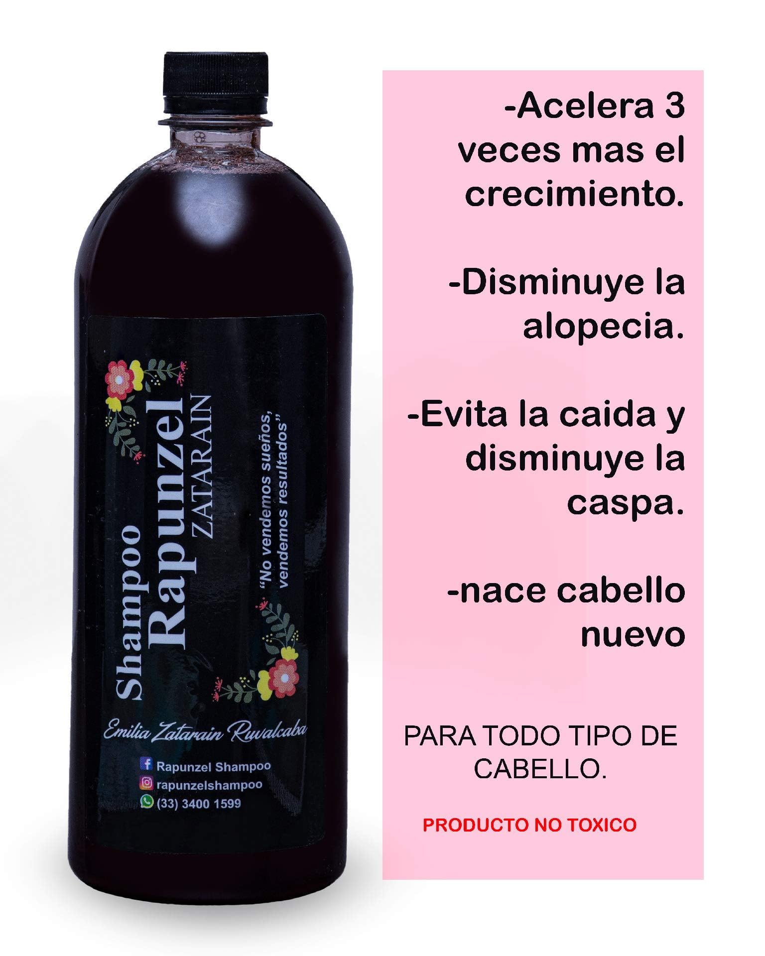 Super Rapunzel Sahmpoo/Conditioner/Colageno 3 in 1 Bundle. Effective Against Alopecia and Early Baldness, Eliminates Frizz, Dandruff, Ceborrhea. 100% Authentic Dist By Alebrije Imports Inc.
