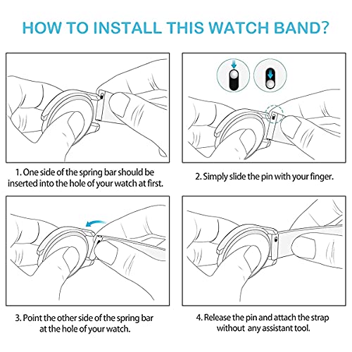 Minggo Band Compatible with Samsung Galaxy Watch Active/Active2 40mm/44mm,Silicone Sports Wristband Replacement Compatible for Galaxy Watch 42mm/Gear S2 Classic/Gear Sport Smart Watch (Black)
