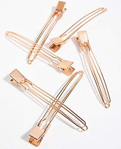 Kitsch Styling & Sectioning Hair Clips - Open Shape Alligator and Duck Billed Clips for Long & Short Hair | Roller Clips, 6 pcs (Gold)