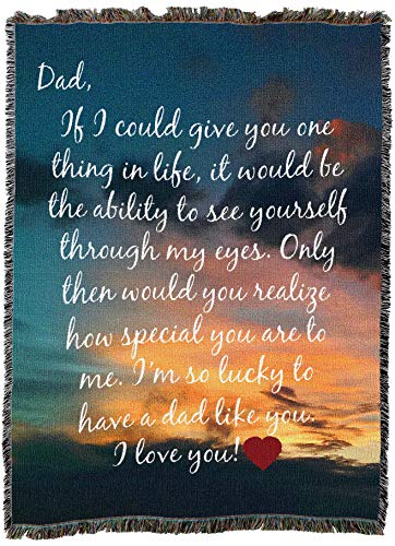 Pure Country Weavers Dad - See Yourself Through My Eyes Blanket - Gift Tapestry Throw Woven from Cotton - Made in The USA (72x54)