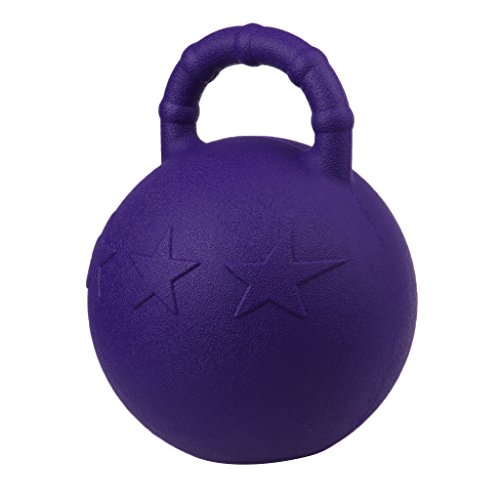 Injoyo 28cm Equine Sports Rubber Jolly Ball Scented Horse Play Toy with Handle - Purple