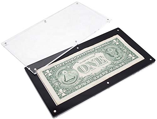 yashchykov Dollar Bill Frame - Money Frame Display - Currency Holder - Clear Picture Frame β Bill Holder (Black Acrylic)