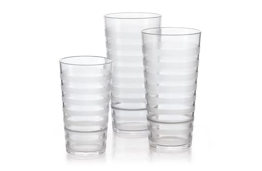 G.E.T. SW-1512-CL-EC Clear 12 oz. Plastic Tumblers, SAN (Pack of 4)