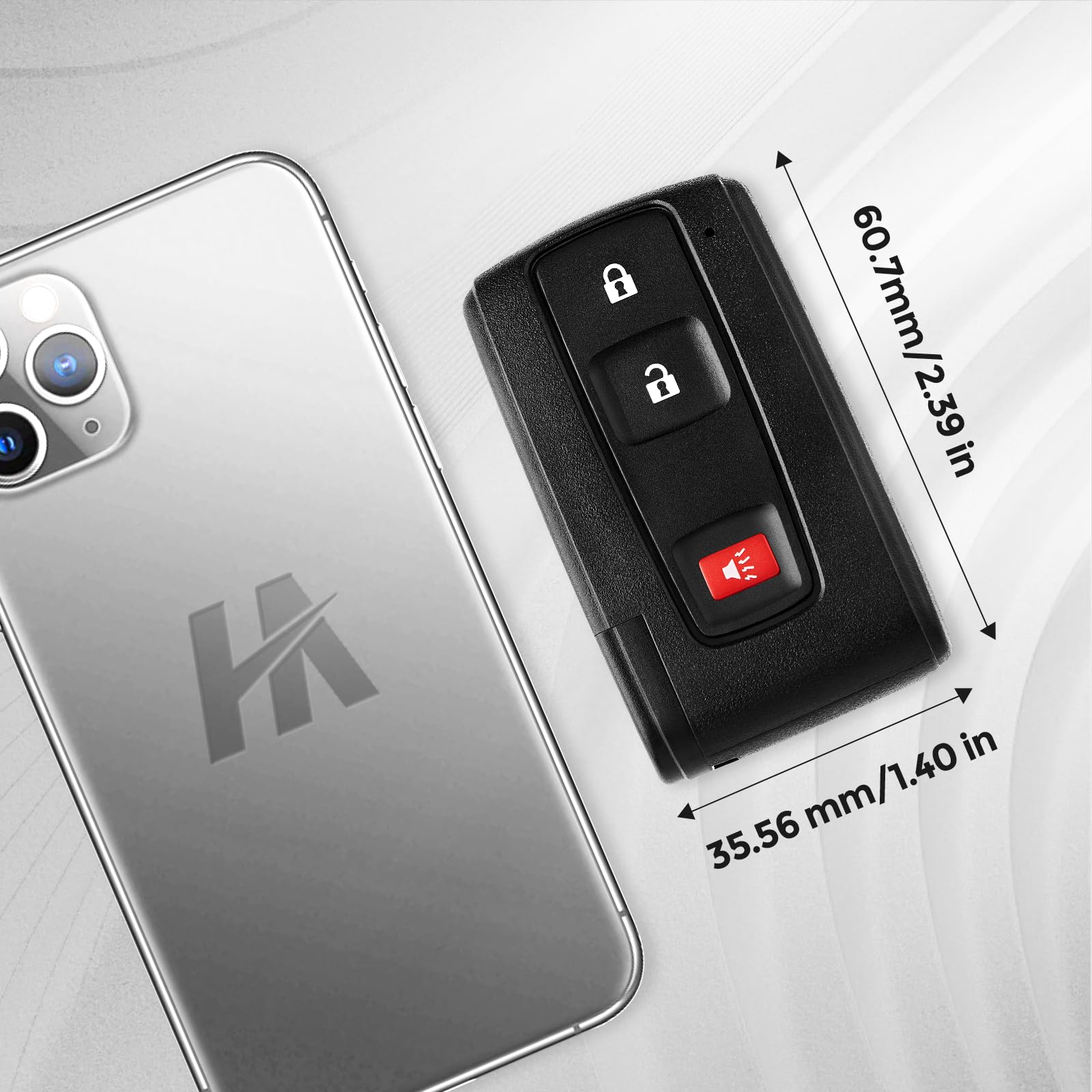 2PCS Keyless Entry Remote Key Fob Case Empty Shell Fit for Toyota Camry Scion, with Uncut Blank Blade