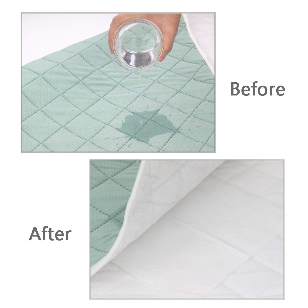 TWINOR 5-Layer Waterproof Urinal Bed Pad, Super Absorbent Leak Proof Mattress Pad Protector, Ultra Soft, Non-Slip, Washable and Reusable Incontinence Bed Pad for Toddlers, Children and Adults