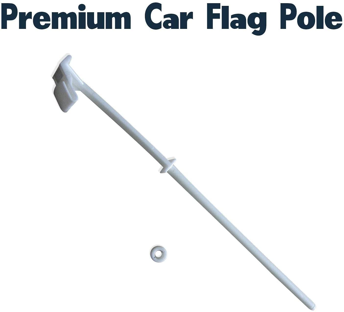 BANNER BUZZ MAKE IT VISIBLE Solid White Car Window Clip Flag Fade Resistant Vehicle for Patriotic, Sports Events, Parades - Premium - Double Side Printing (Pack of 100)