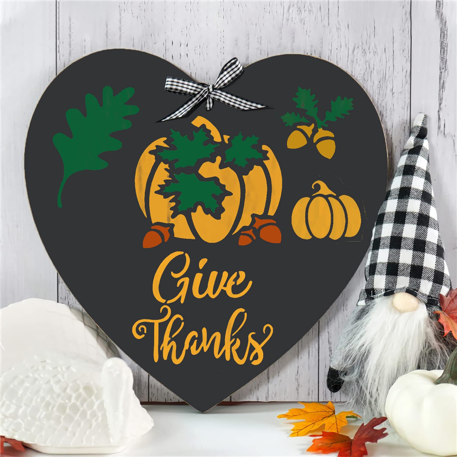 30PCS Fall Stencils 3x3" Reusable Small Thanksgiving Stencil Pumpkin Maple Leaf Autumn Templates for Painting on Wood, Paper, Board, Cards for Thanksgiving DIY Crafts Home Decorations