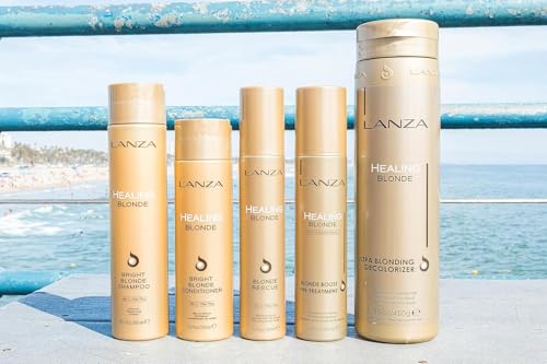 L'ANZA Healing Blonde Bright Shampoo,Formulated for Natural &Decolourized Blonde Hair,Boosts Shine & Brightness while Healing with Sulfate-free,Paraben-free,Gluten-free Formula,10.10 Fl Oz(Pack of 1)